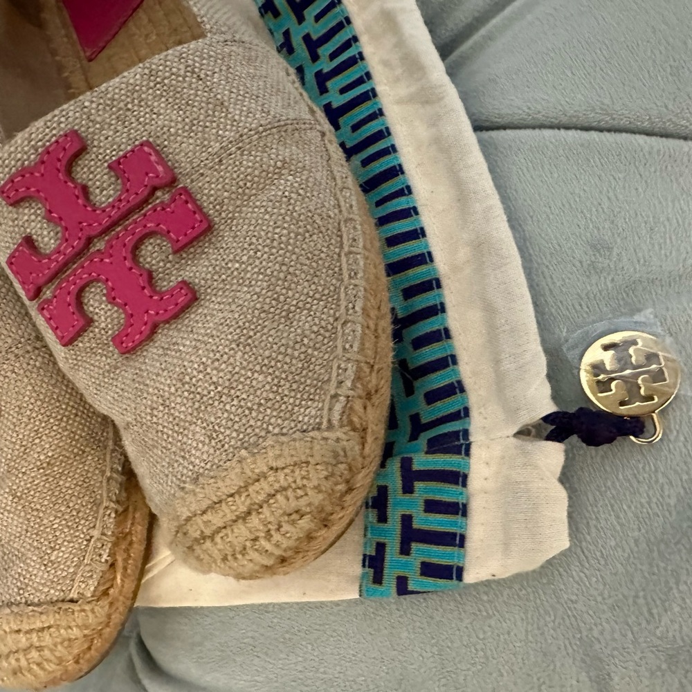 Tory Burch Canvas Slip On W Pink Logo - Gem